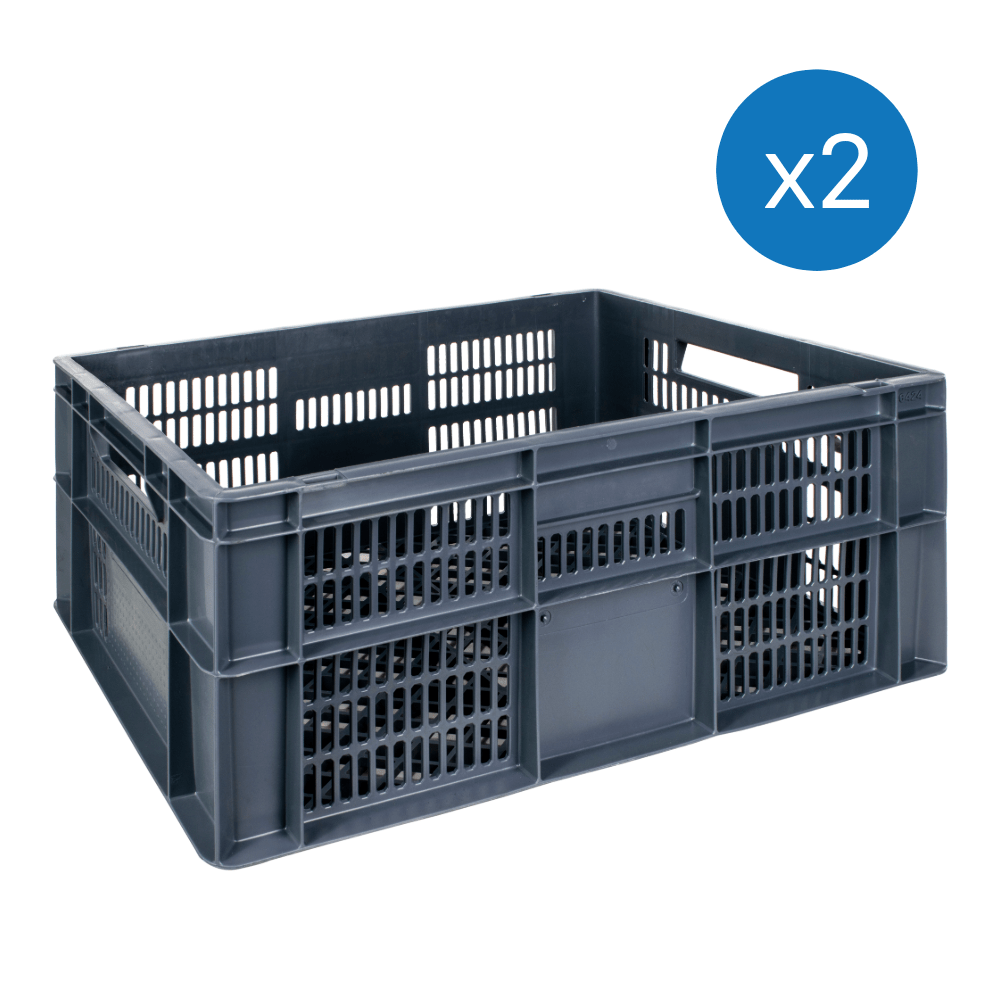 47L Ventilated Euro Storage Containers - Pack of 2 – Storage Bins
