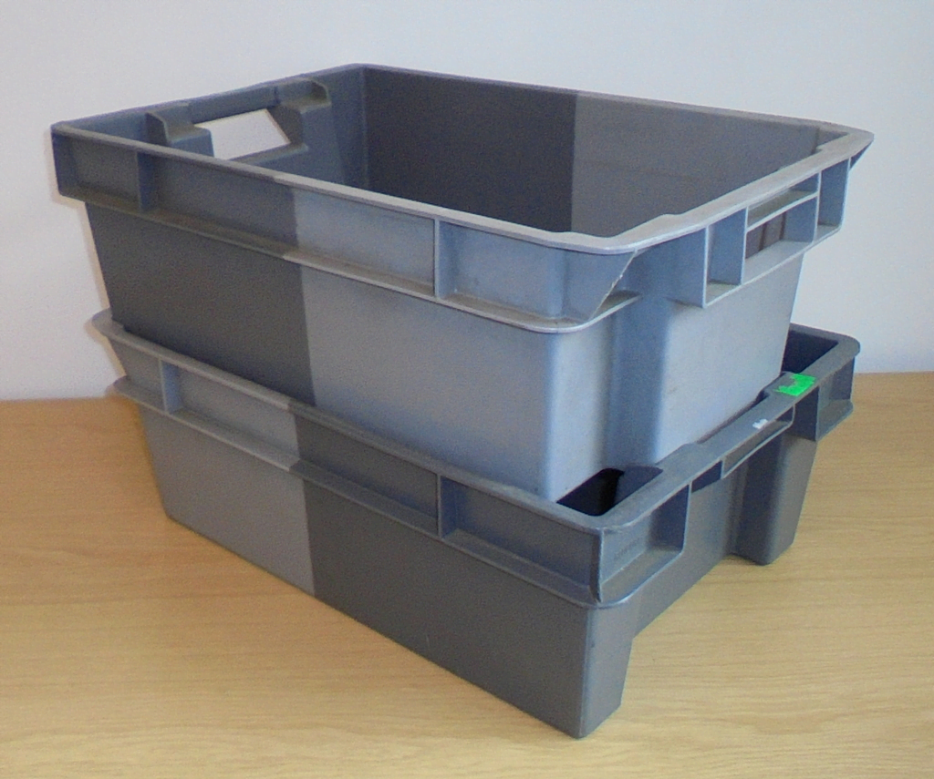 50 x Used Grey Stack and Nest Euro Container 600x400x195mm H – Storage Bins