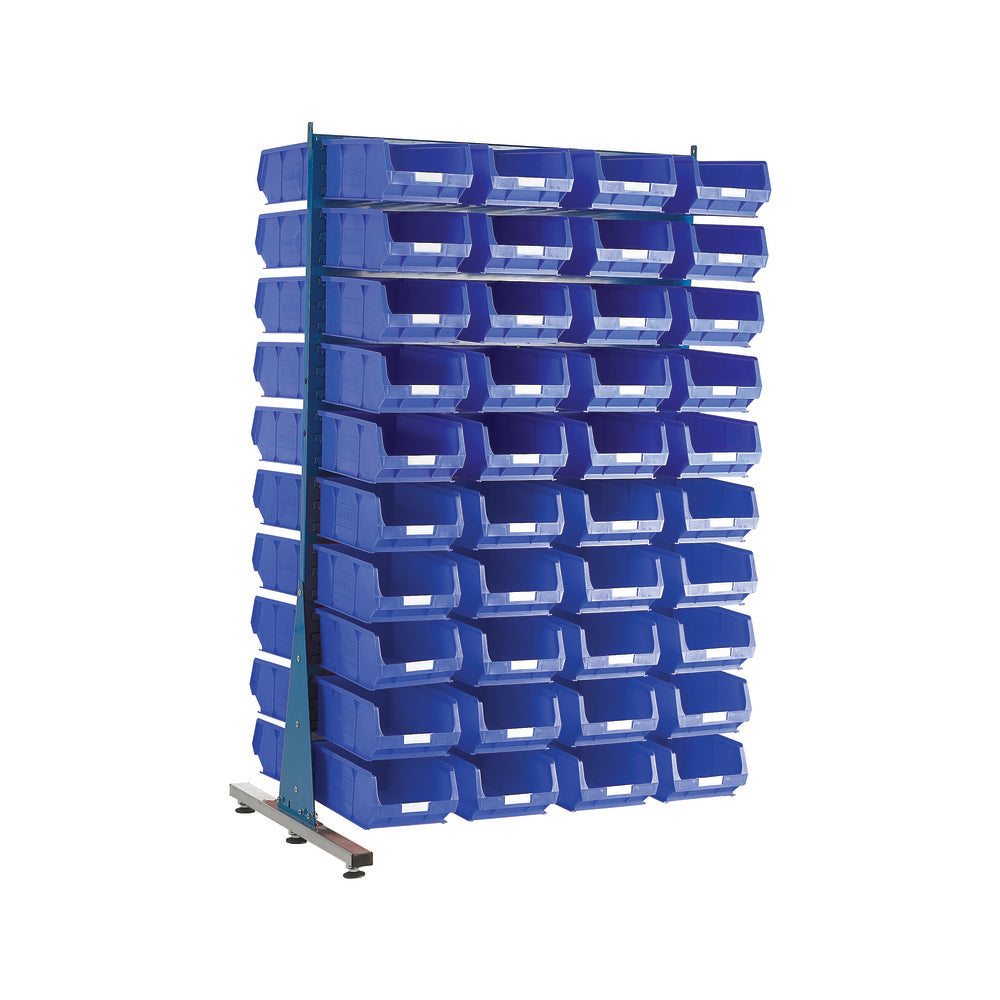 Double Sided Free Standing Louvred Panel with TC4 Bins – Storage Bins