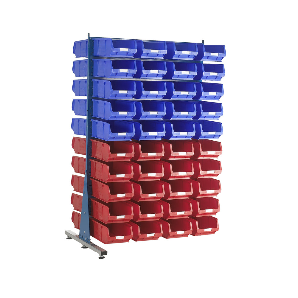 Double Sided Free Standing Louvred Panel with TC4 Bins – Storage Bins