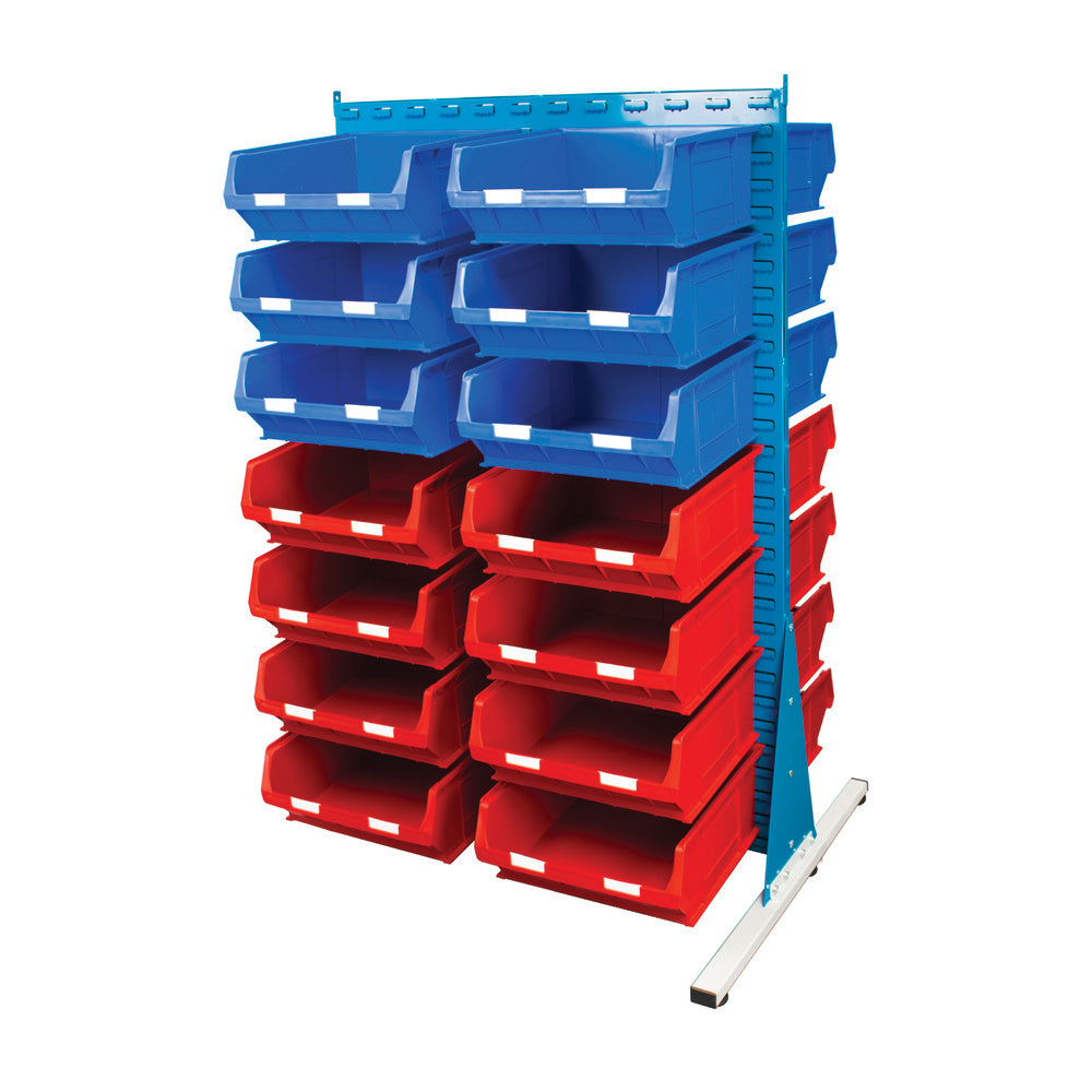 Double Sided Free Standing Louvred Panel with TC6 Bins – Storage Bins