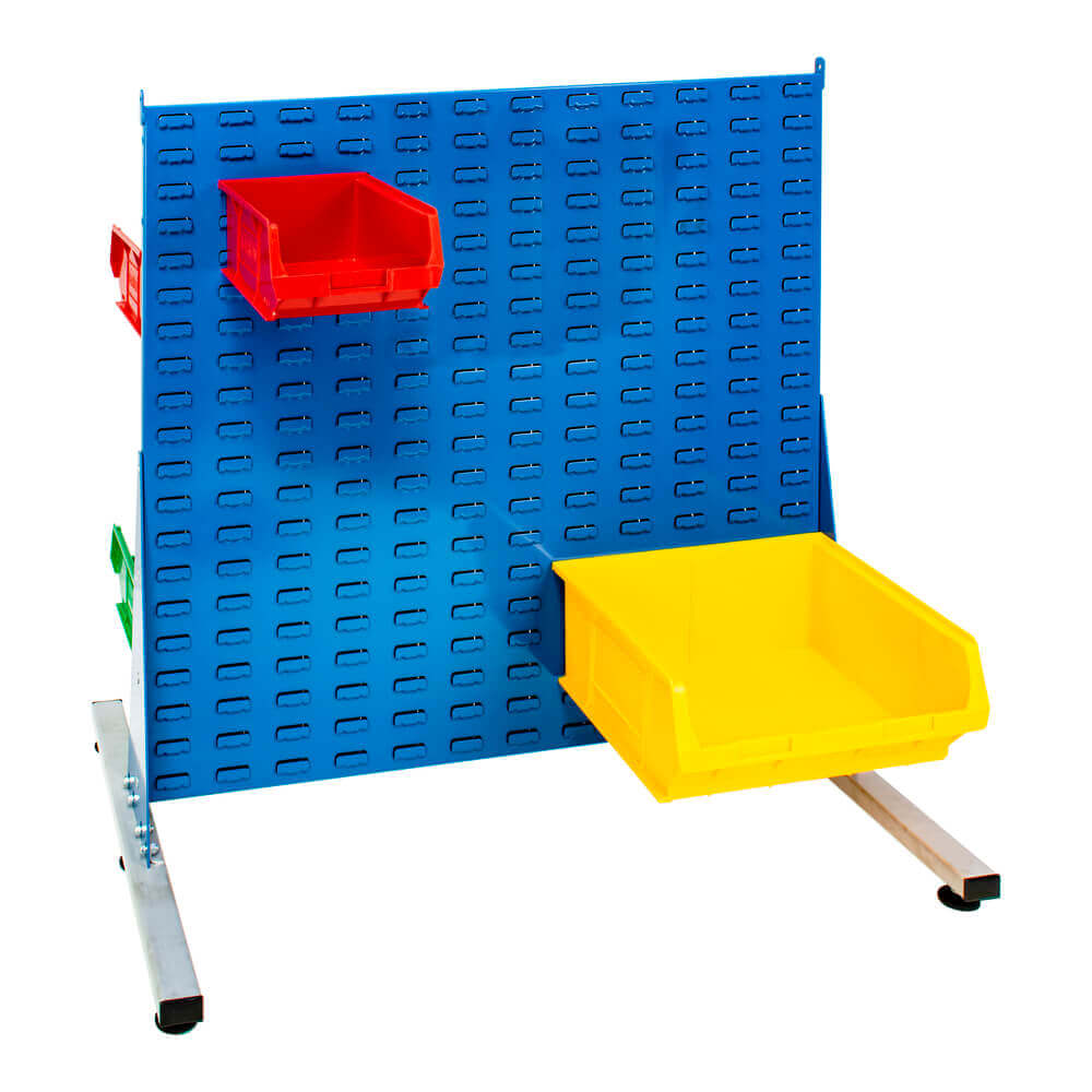 Free Standing 1100 x 1000mm Double Sided Louvred Panel – Storage Bins