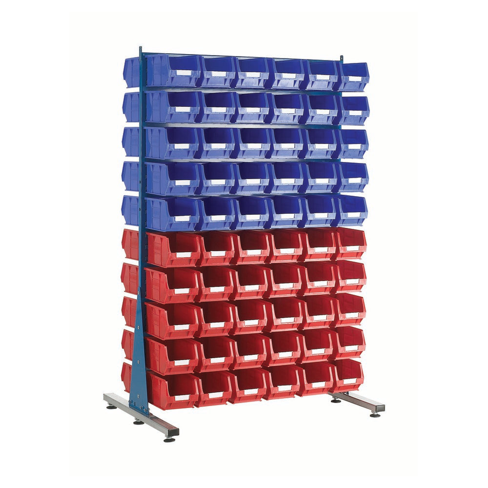 Double Sided Free Standing Louvred Panel with TC3 Bins – Storage Bins