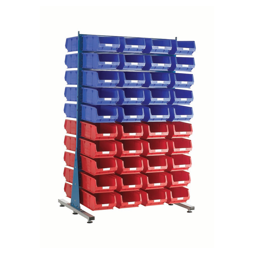Double Sided Free Standing Louvred Panel with TC4 Bins – Storage Bins