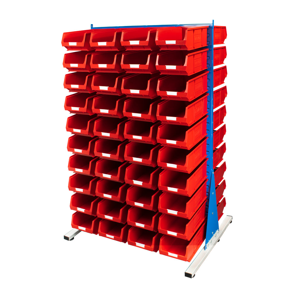 Double Sided Free Standing Louvred Panel with TC4 Bins – Storage Bins
