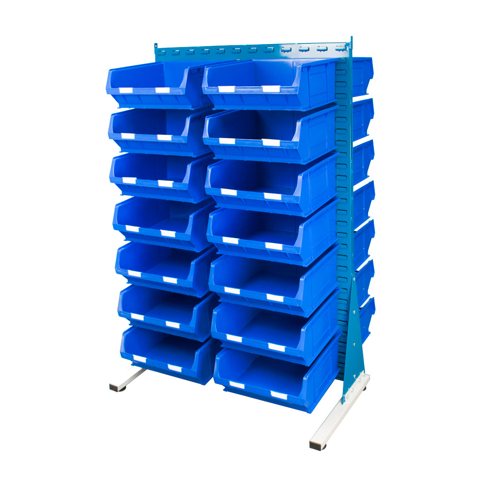 Double Sided Free Standing Louvred Panel with TC6 Bins – Storage Bins