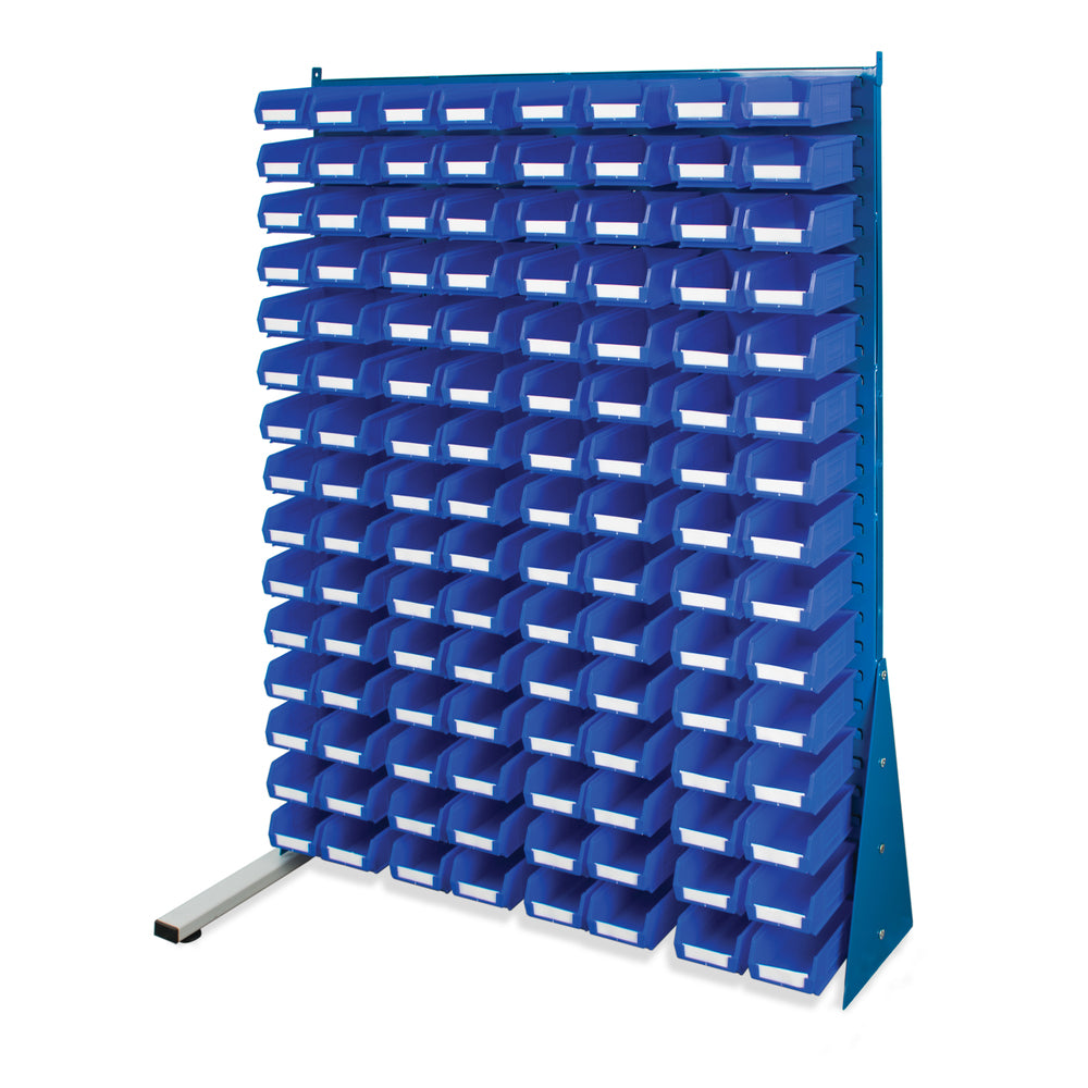 Single Sided Free Standing Louvred Panel with TC2 Bins – Storage Bins
