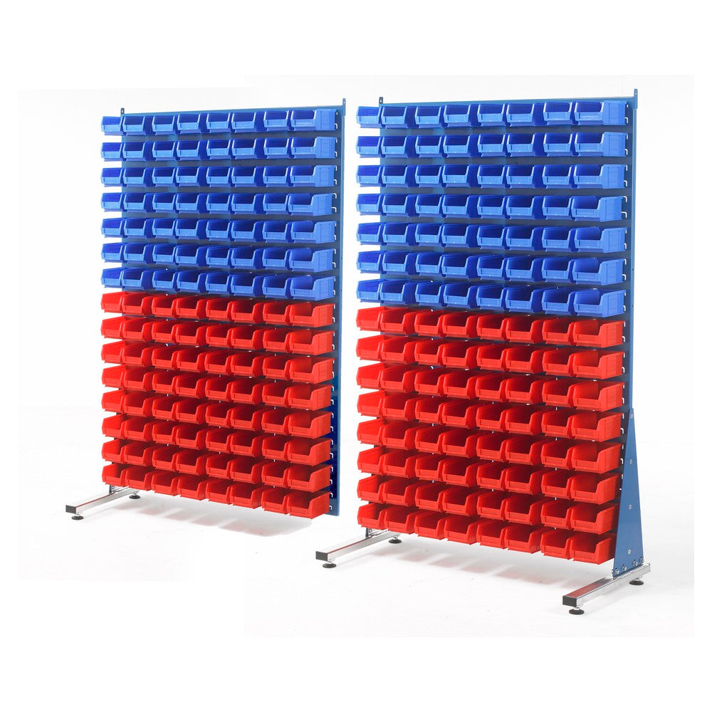 Single Sided Free Standing Louvred Panel with TC2 Bins – Storage Bins