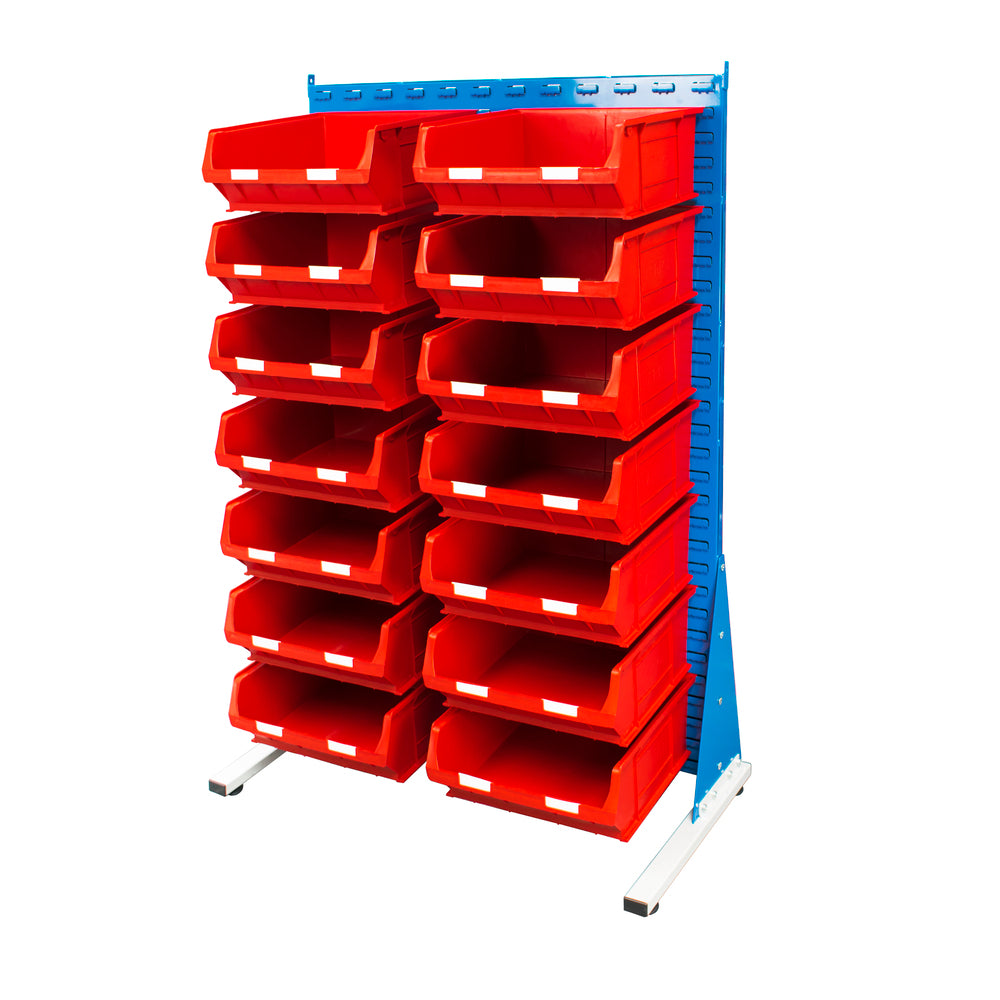 Single Sided Free Standing Louvred Panel with TC6 Bins – Storage Bins