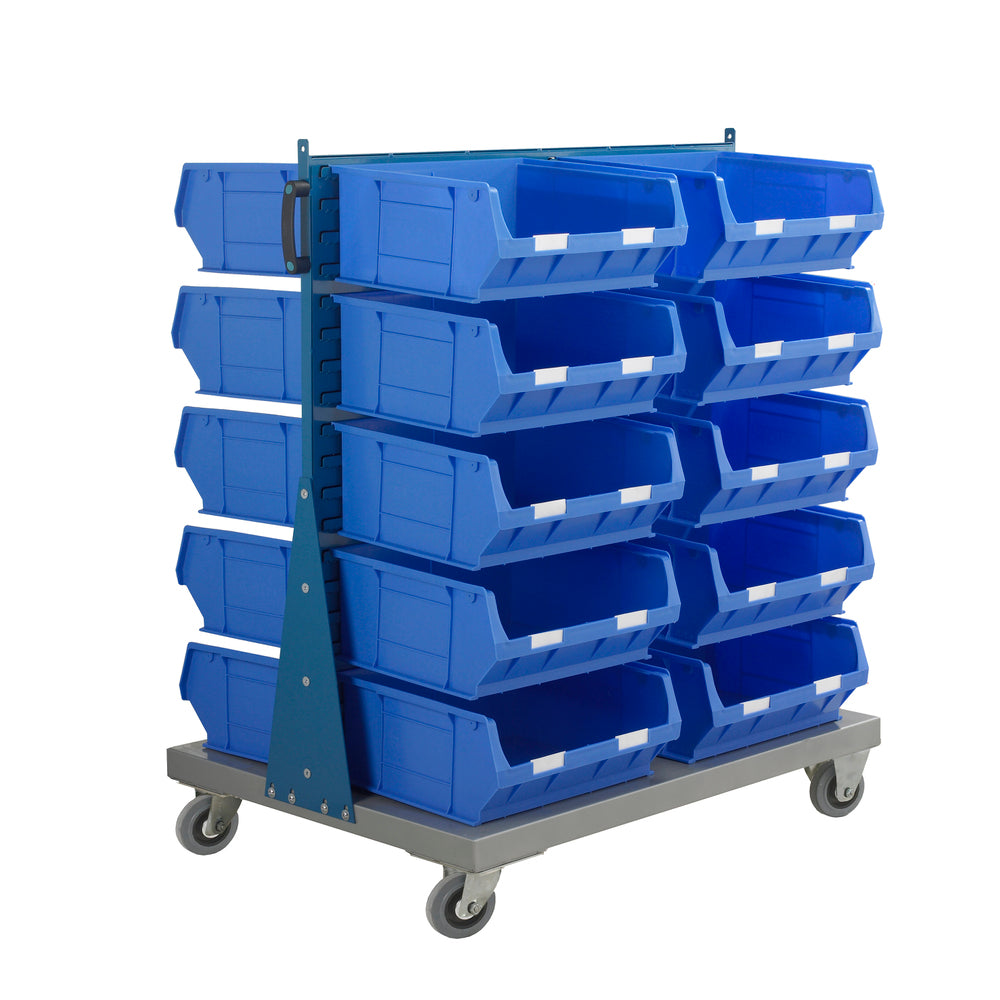 Double Sided Louvred Trolley with TC6 Bins – Storage Bins