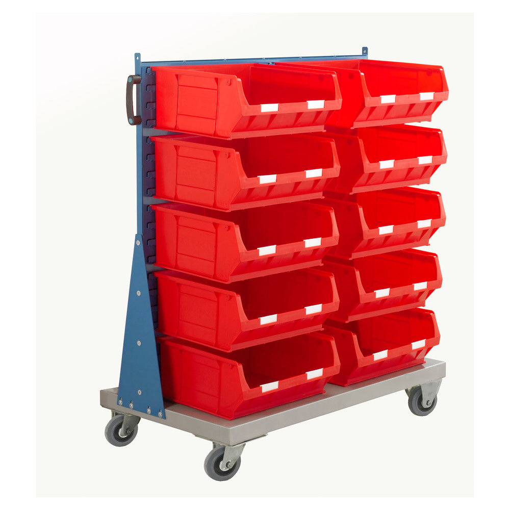 Single Sided Louvred Trolley with TC6 Bins – Storage Bins