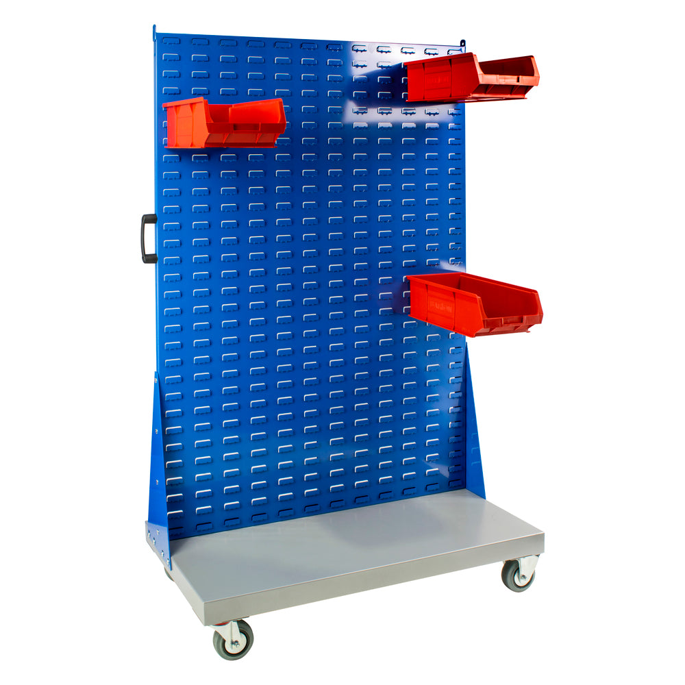 Single Sided 1660 x 1000mm Louvred Panel Trolley – Storage Bins